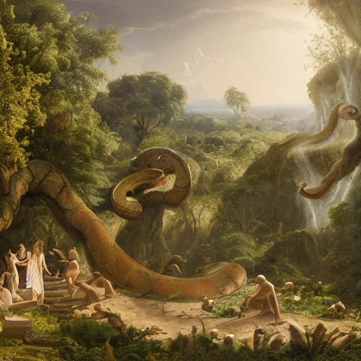 Garden Of Eden Painting Serpent