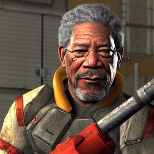 prompthunt: Morgan Freeman as Gordon Freeman in Half-Life 2