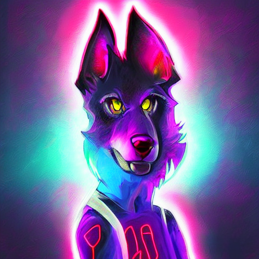 prompthunt: beautiful furry art portrait digital art, vibrant neon ...