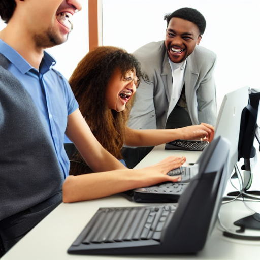 Laughing Office Workers