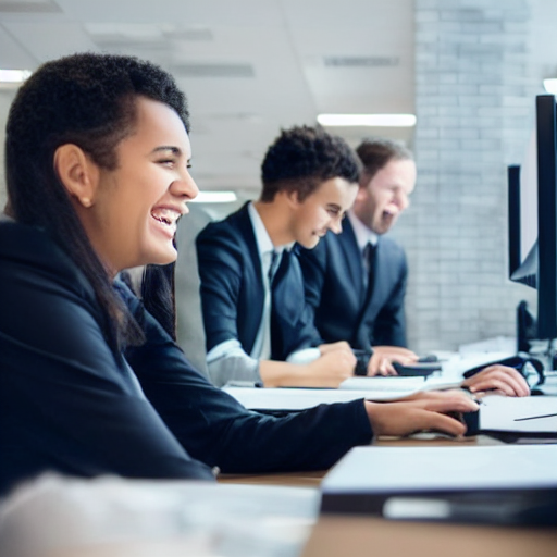 Laughing Office Workers