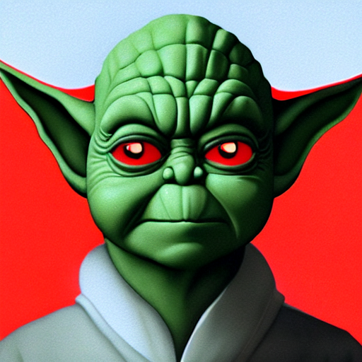 prompthunt: portrait of evil yoda as a sith, red power, dark background by ross tran, dark side ...