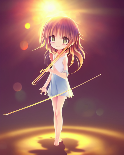 Anime Girl With Violin Wallpaper
