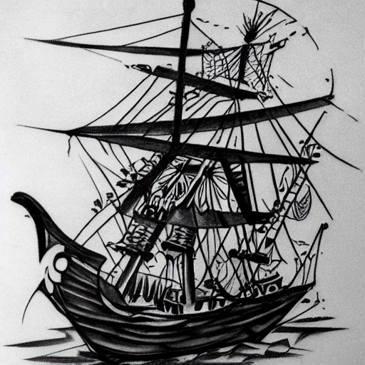 Pirate Ship Black Pearl Drawing