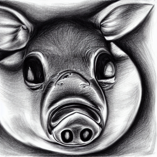 Cute Pig Face Drawing