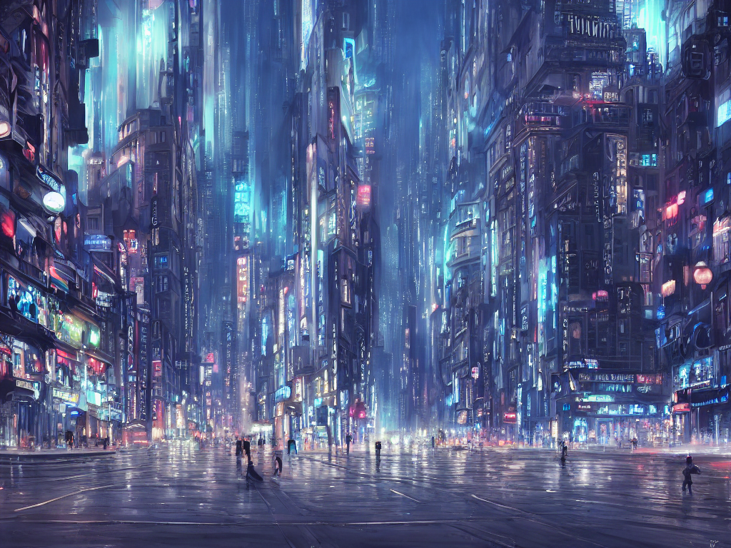Busy City Street Wallpaper