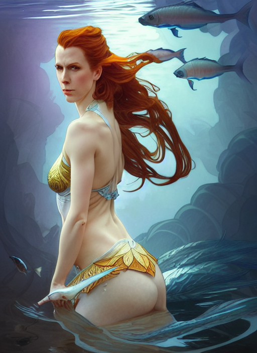 prompthunt: marisha ray as a fish, intricate, elegant, highly detailed, digital painting ...