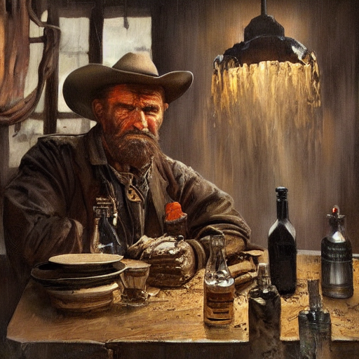 Rugged Cowboy Painting