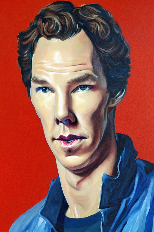prompthunt: portrait of benedict cumberbatch, painted by avigdor arikha