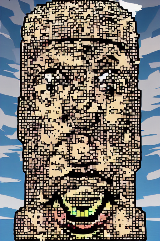 prompthunt: vector sprite moai statue popart slap face caricature comic ...