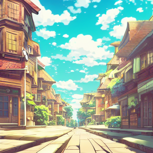 Anime City Street Background