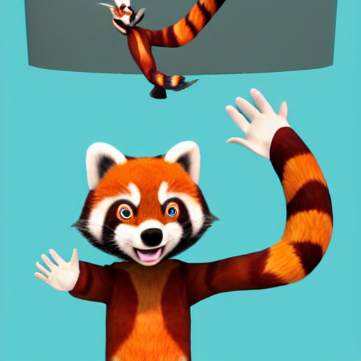Red Pandas Waving