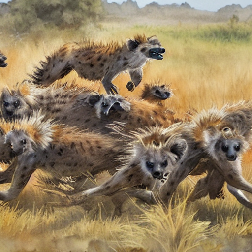 African Hyena Fight