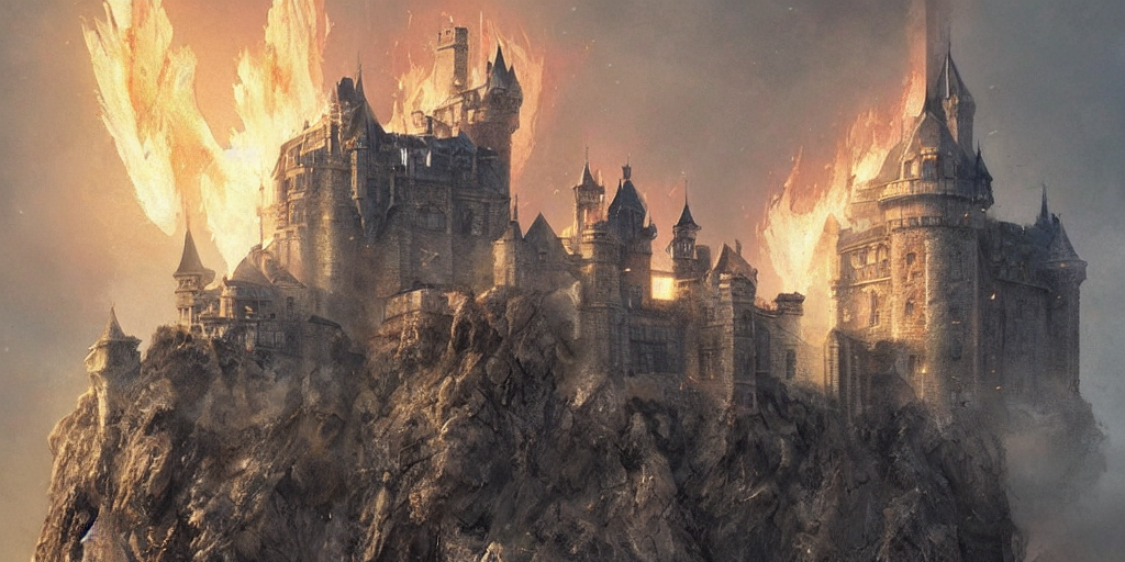 Fantasy Castle On Fire