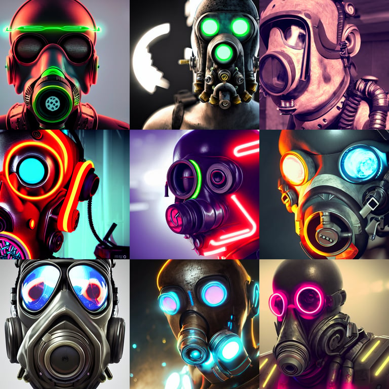 Neon Gas Mask