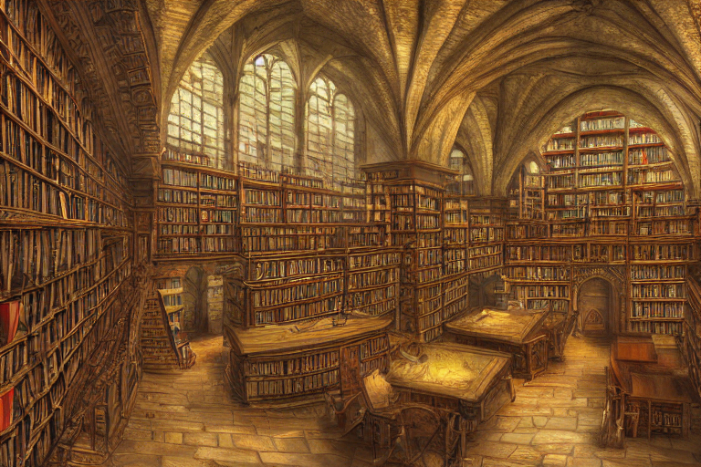 Medieval Library Interior