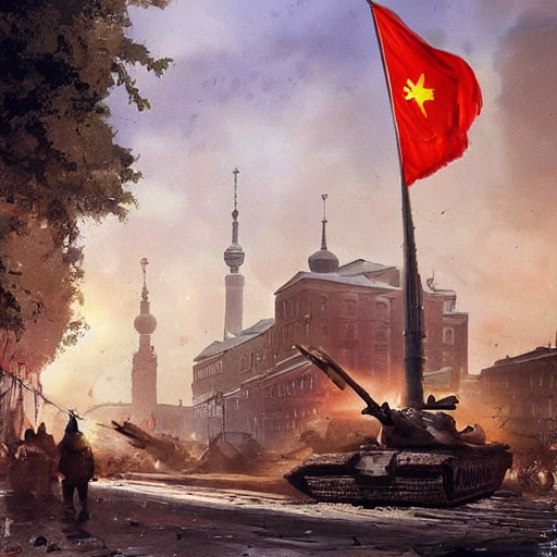 Raising Communist Flag In Berlin