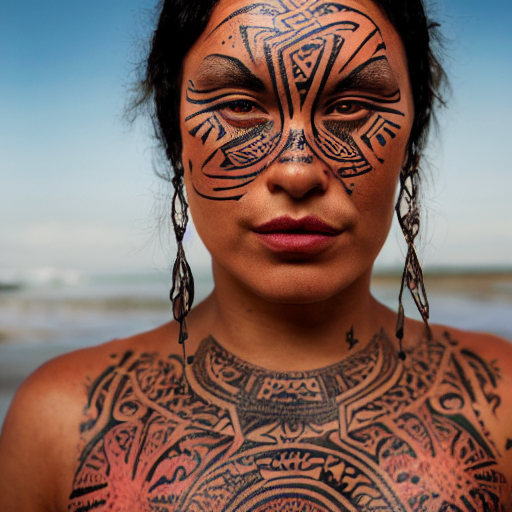 Maori Tattoo Face Women