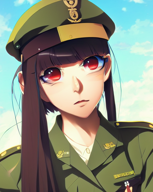 Anime Girl Military Uniform