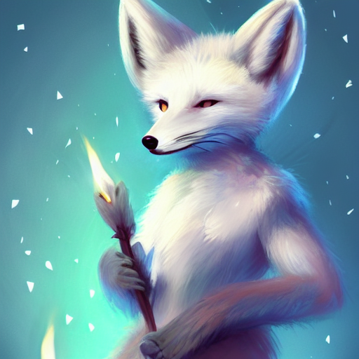 Cute Anime White Fox