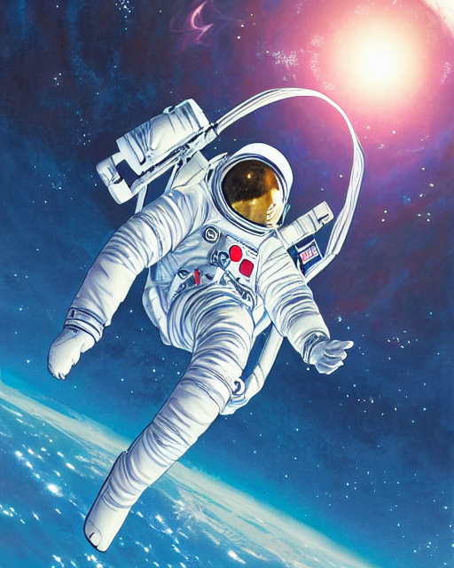 Astronaut Floating In Space Art