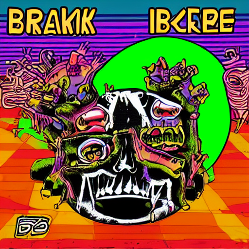 prompthunt: cover art for a breakcore album