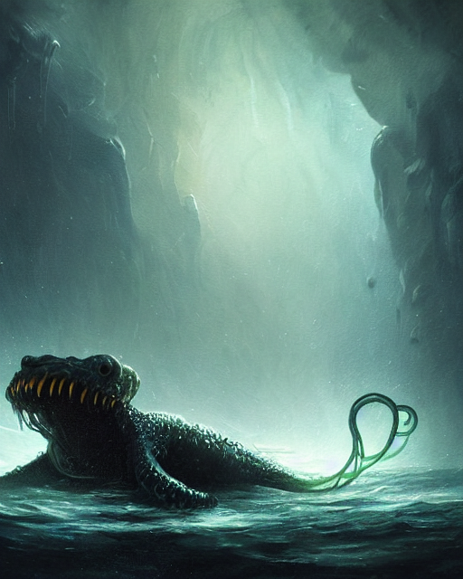 Sea Monster Painting