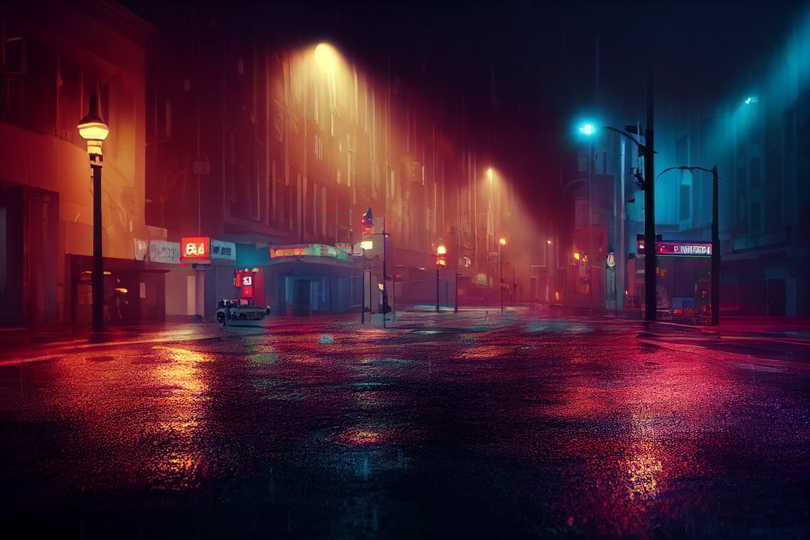 Empty Street At Night