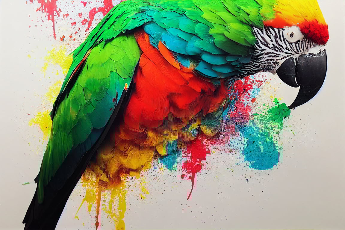 Parrot Splatter Painting