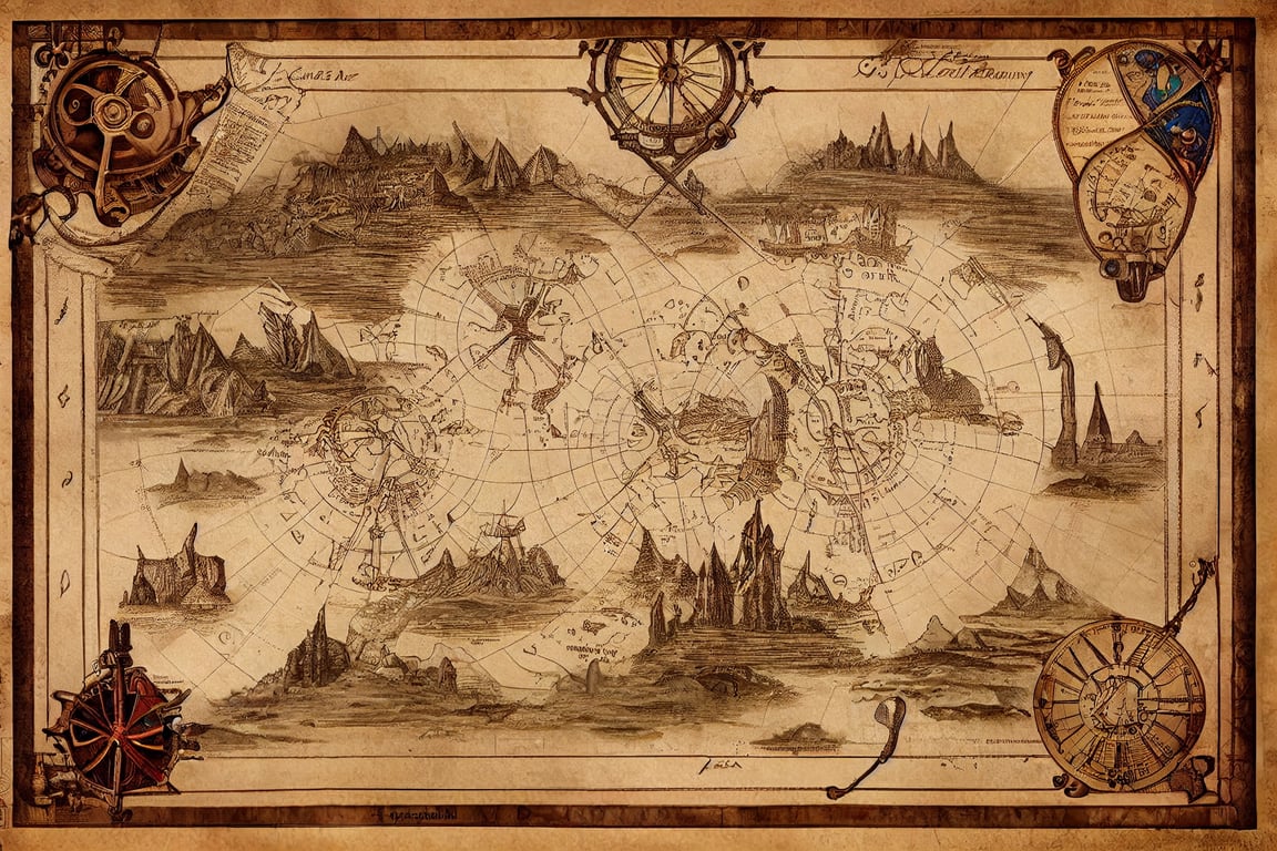 Steampunk Compass Map