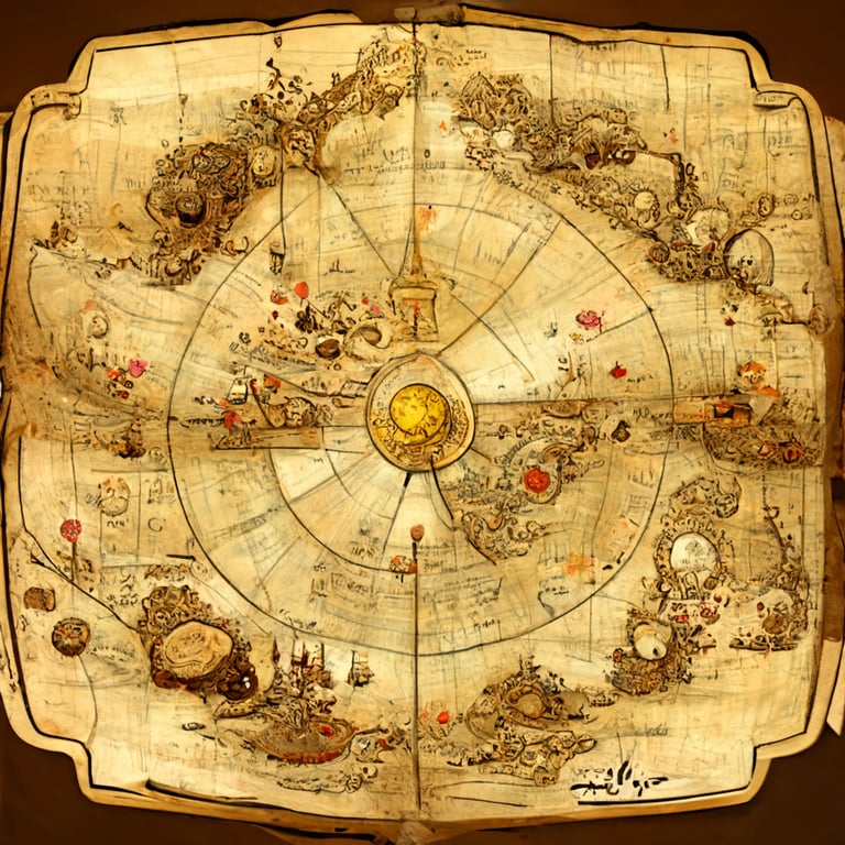 Old Treasure Map Compass