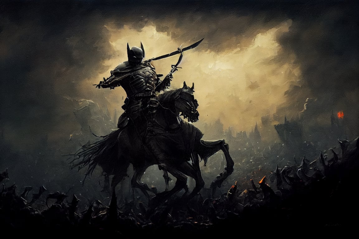 Knight Battle Painting