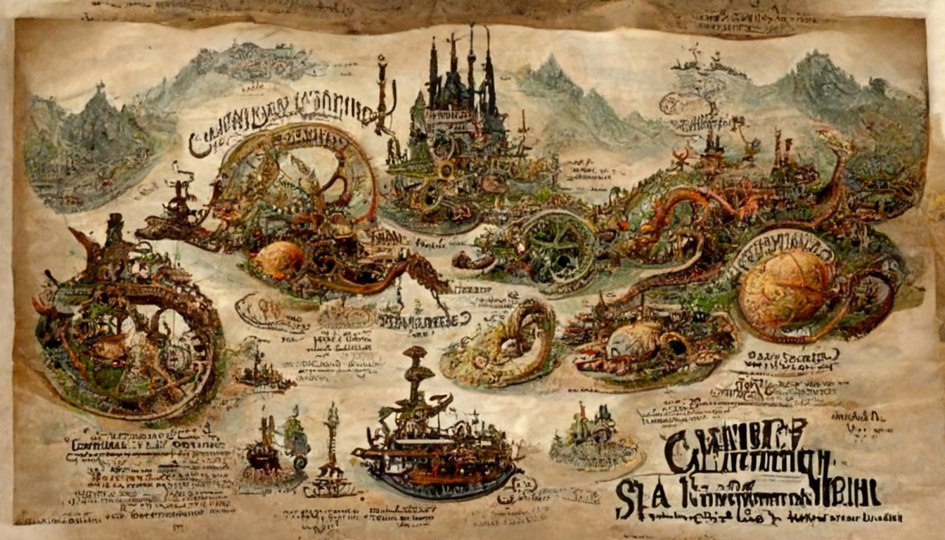 Steampunk World Map