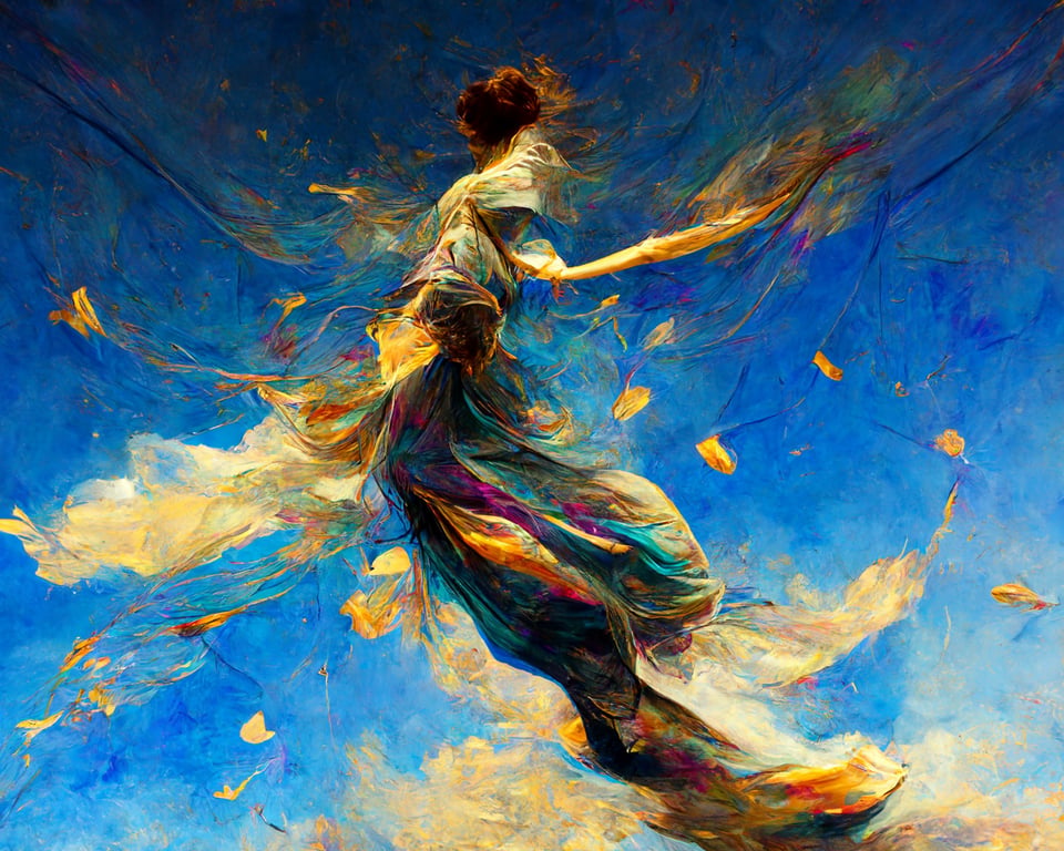 Girl Falling From Sky Art