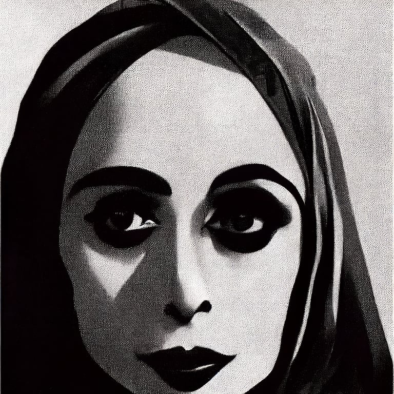 prompthunt: prompt:portrait of Fairuz in the style of Otto Mesmer,