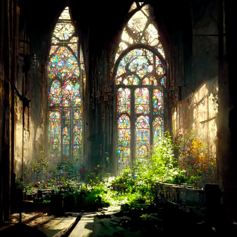 Gothic Cathedral Interior Window