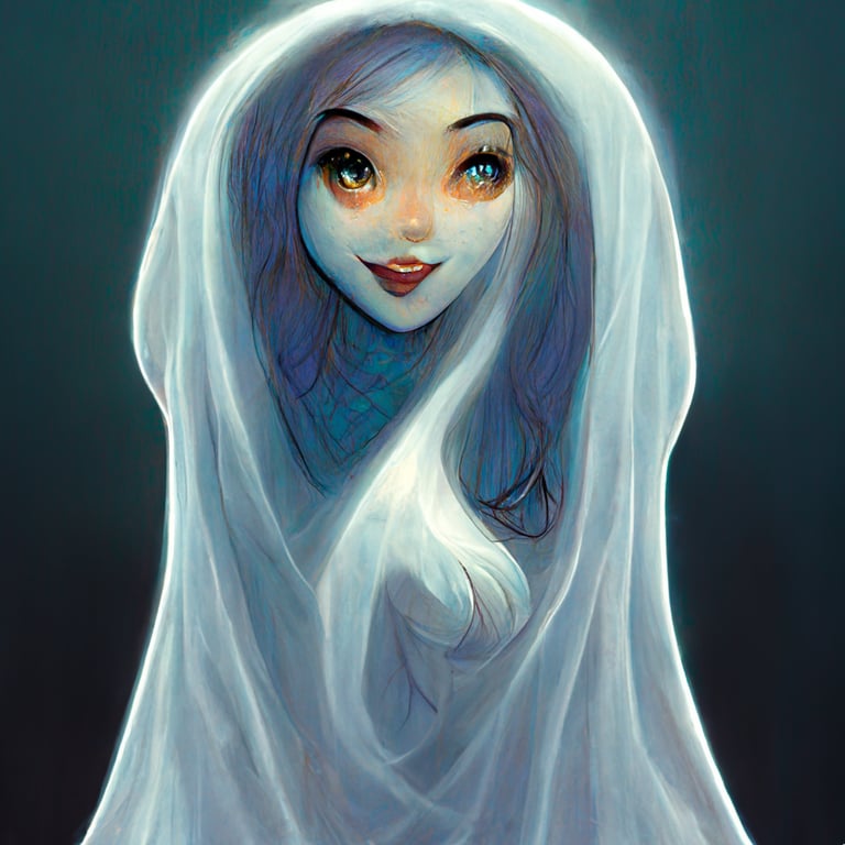 prompthunt: Pixar style, by J. Scott Campbell, beautiful female ghost ...