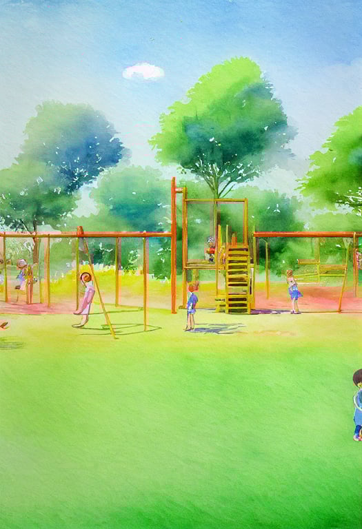 Anime Children Playing