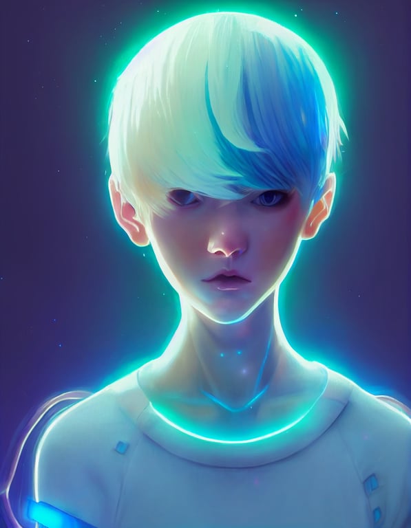 Anime Girl With Blue Hair And Wings