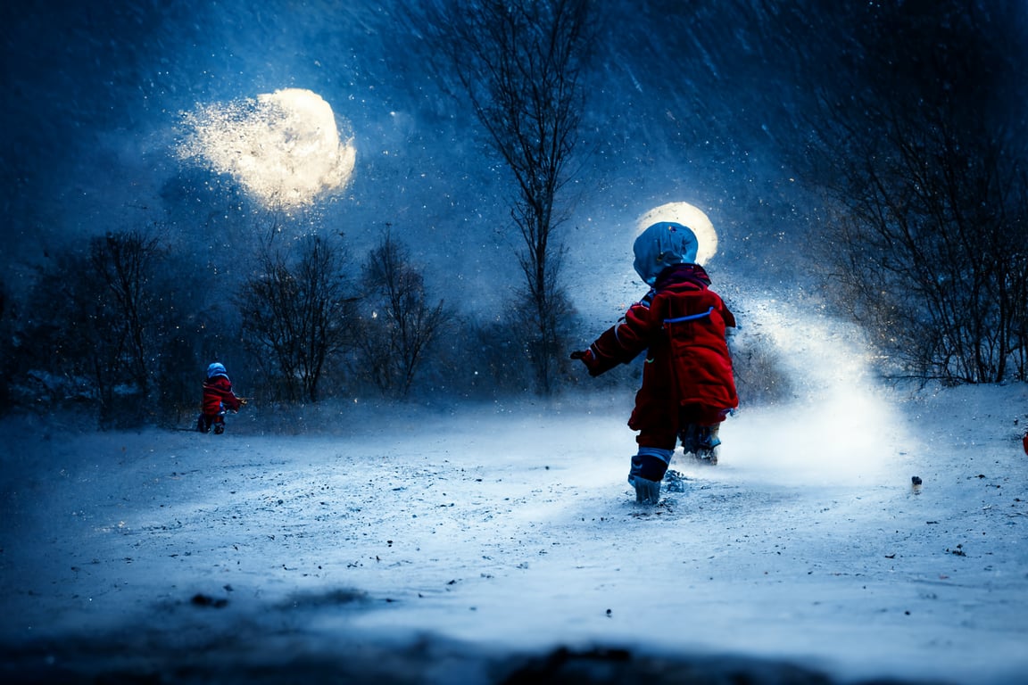 Snow Falling At Night Girl