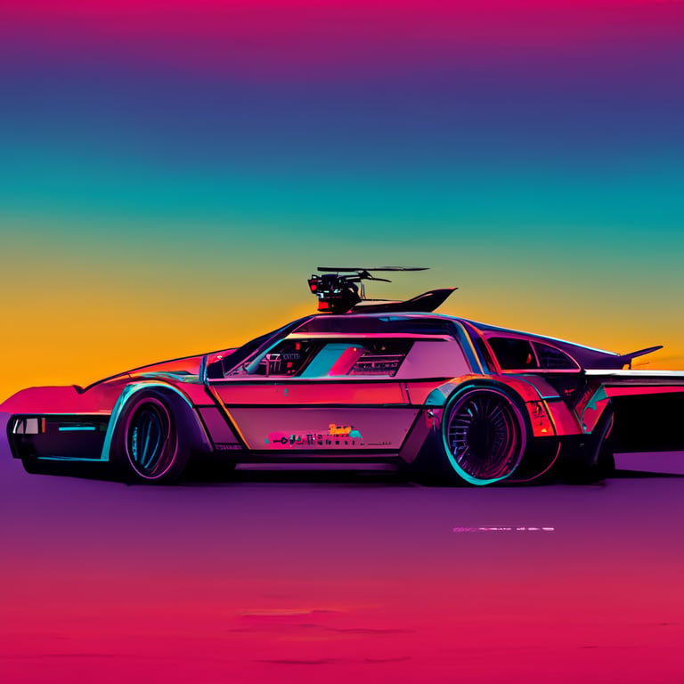 Delorean Time Machine Flying