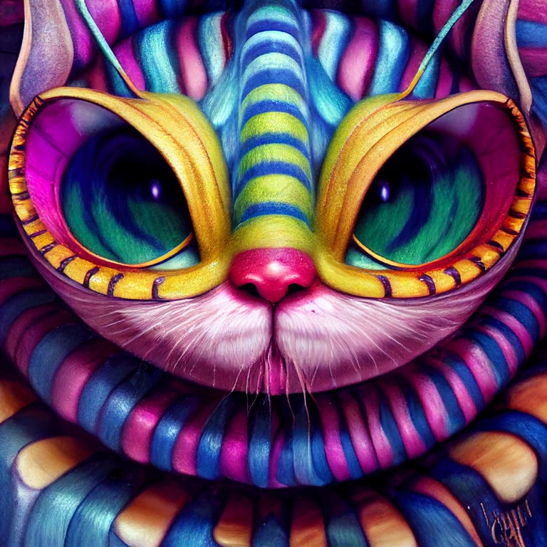 Trippy Alice In Wonderland Cat