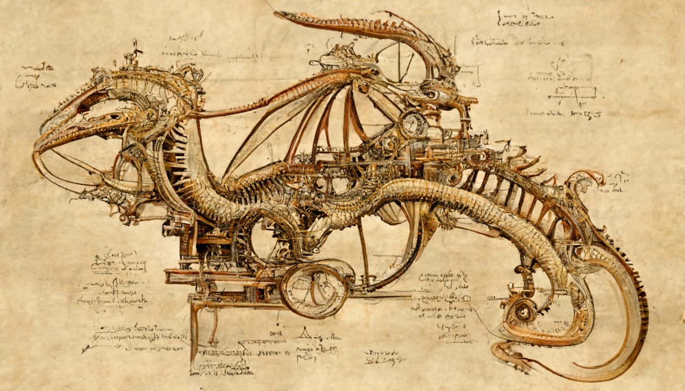 Leonardo Da Vinci Drawing Mechanical