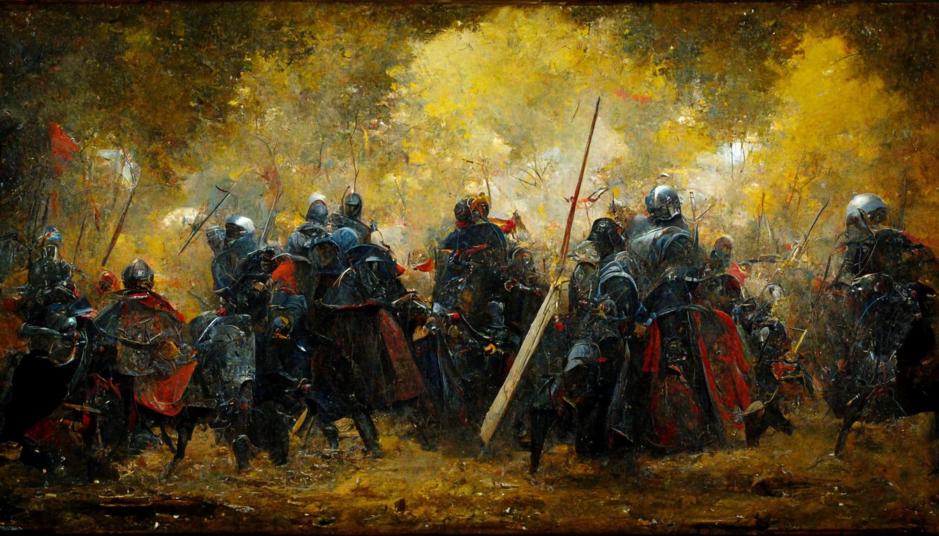 Medieval Battle Scene Paintings