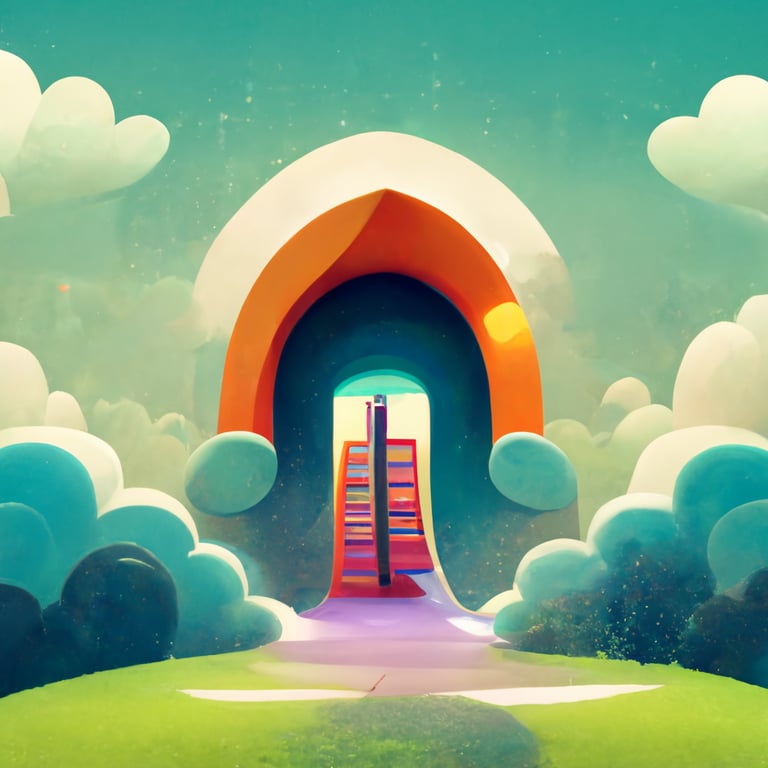 prompthunt: cartoon, entrance of dreamland, mystical, playground ...