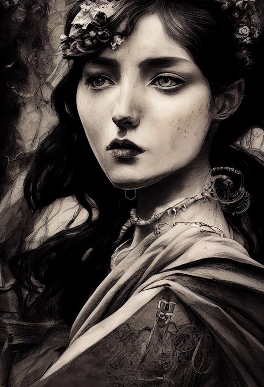 prompthunt: the goddess and the knight in love, style of Naomi Cornock ...