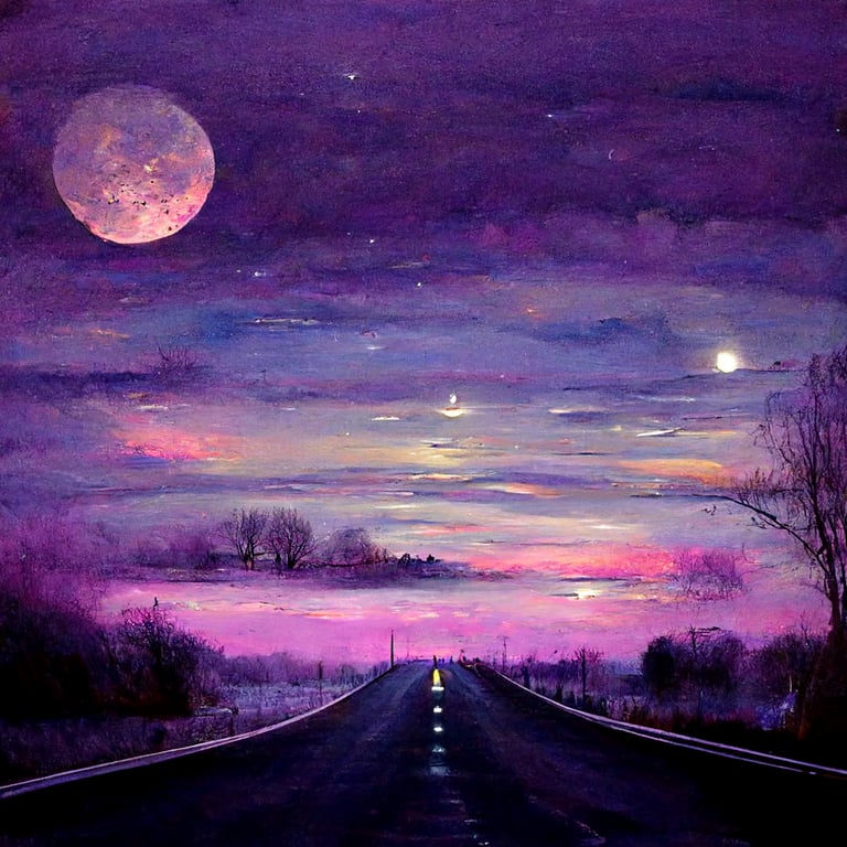Purple Sky With Stars