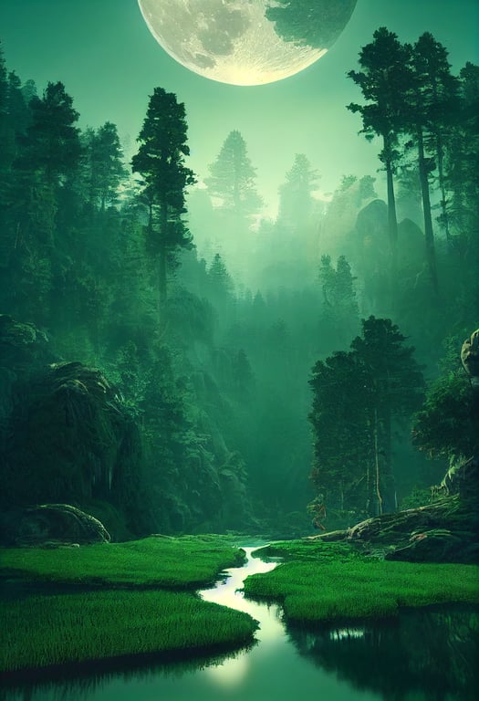 Fantasy Landscape Moon