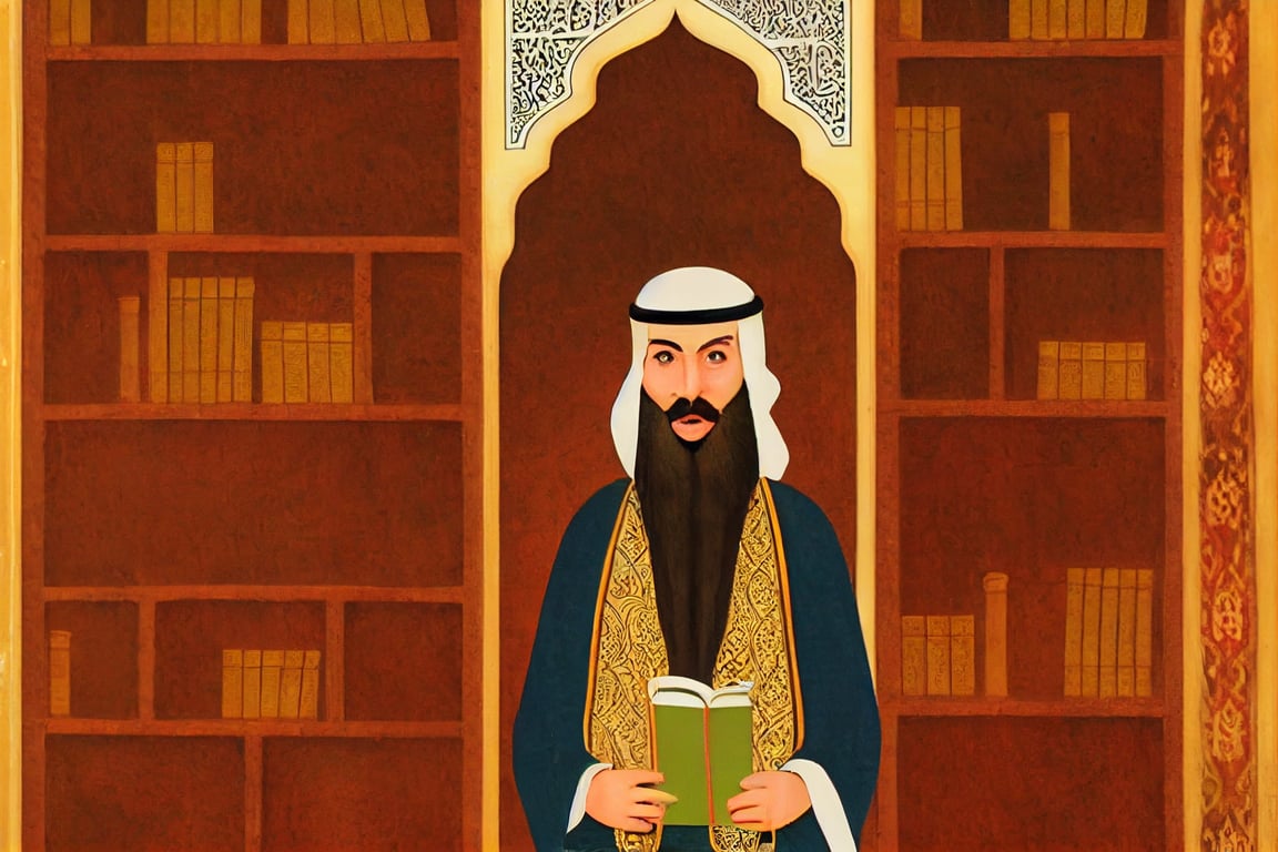 prompthunt: Muslim Sheikh with big long beard and sunglasses standing ...