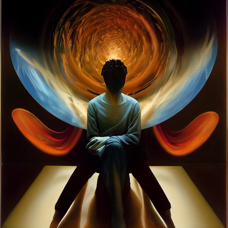 prompthunt: hyperrealistic still life painting of a man lost sensory ...